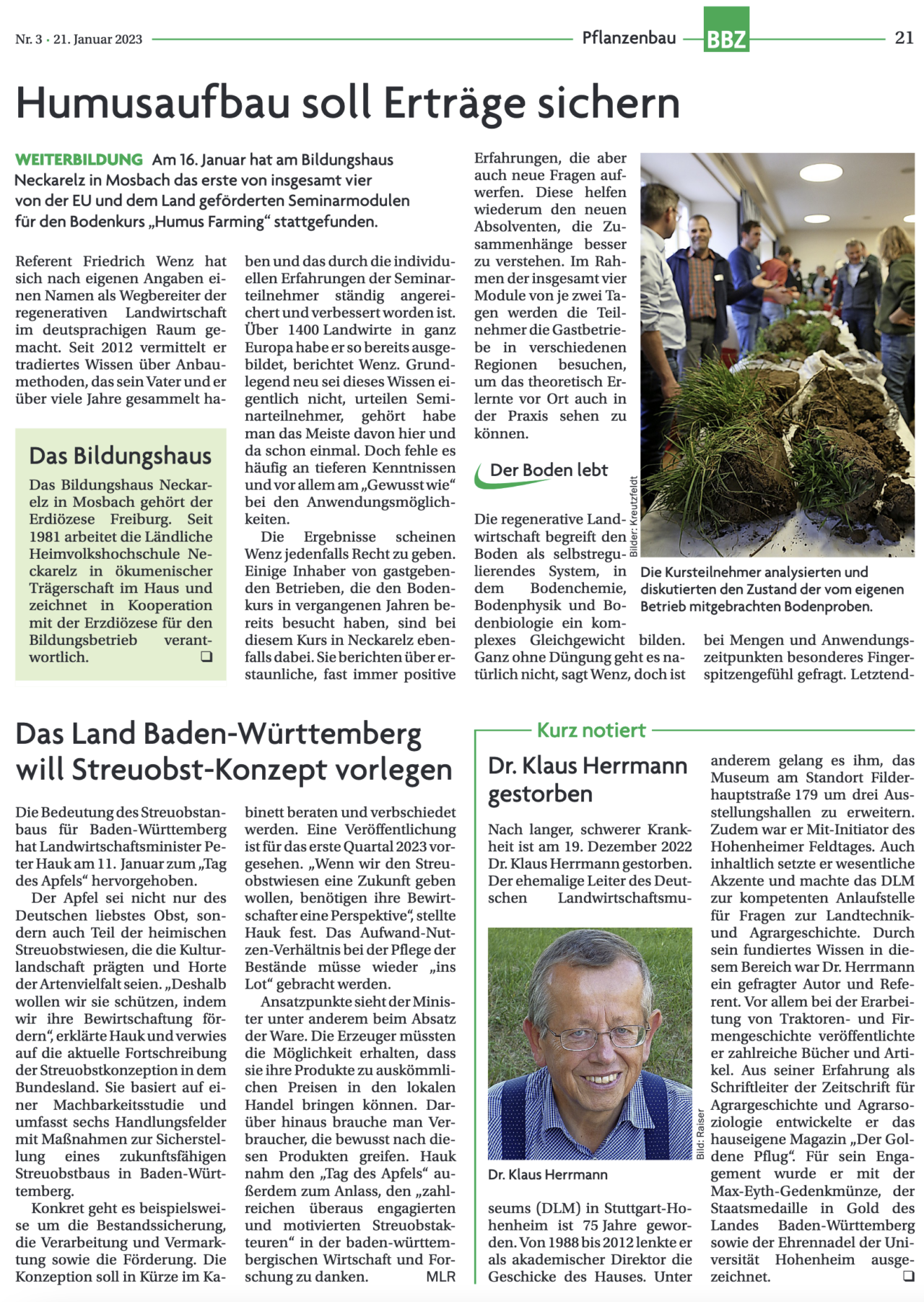 Humusaufbau soll Erträge sichern - Humusfarming